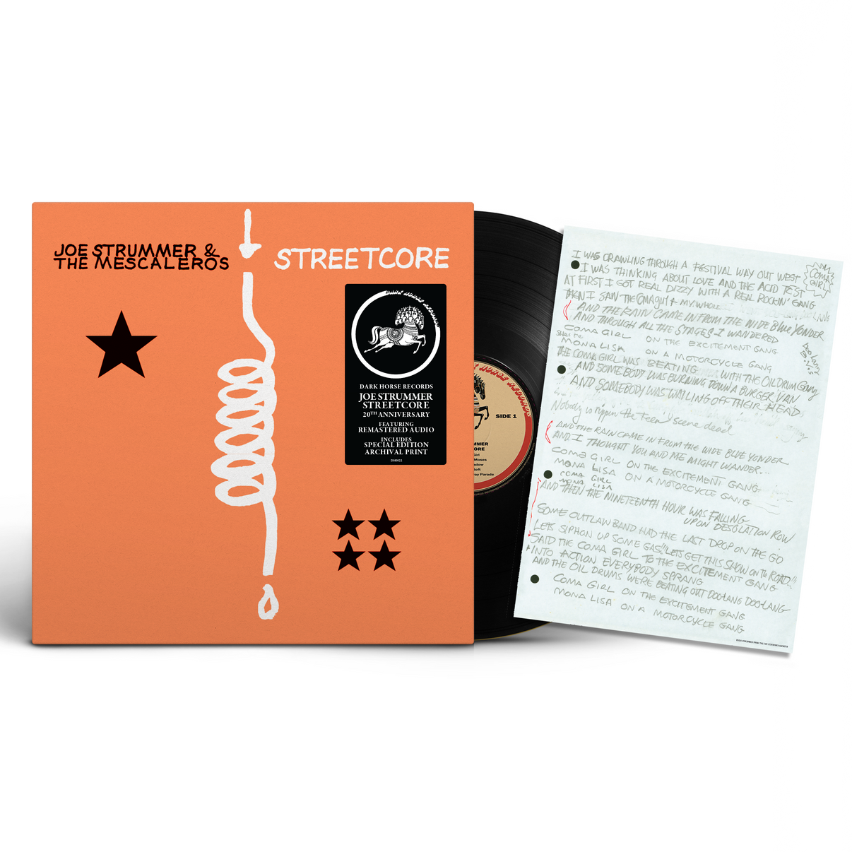 Streetcore 20th Anniversary Vinyl w/Coma Girl Lyric Art Print – Joe Strummer | Official Merchandise